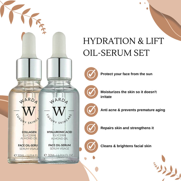 HYALURONIC ACID HYDRATION BOOST OIL SERUM 30ml + COLLAGENSKIN LIFTER B ...